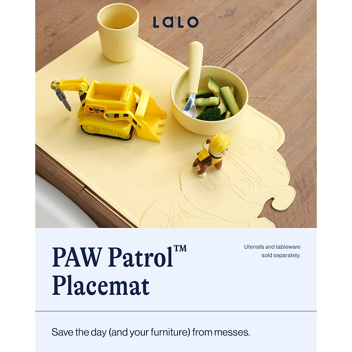 Lalo PAW Patrol Silicone Placemat for Toddlers & Babies - Non-Slip Kids Placemat for Restaurants & Dining Tables - Non-Toxic & BPA Free Safe - for Ages of 4 Months and Up - Chase