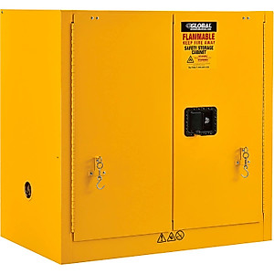 Global Industrial Flammable Cabinet, Self Close Single Door, 22 Gallon, 35"Wx33"Dx35"H