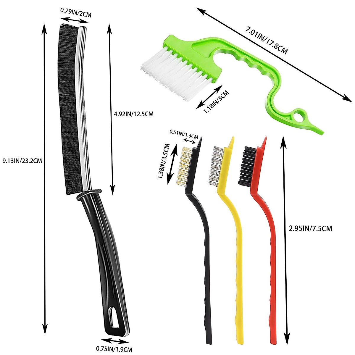 9 Pcs Hard Bristle Crevice Cleaning Brushes for Household Use, Gap Cleaning Brush Multifunctional Small Corner Cleaning Brush Set Tool for Groove Window Tracks Bathroom Kitchen