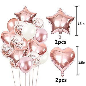 Retirement Party Decorations for Women & Men- 51 Pcs Rose and Gold Happy Retirement Banner, Paper Garland and Foil balloon Decorations,Sparkling Hanging Swirls Retirement Decorations Party Supplies