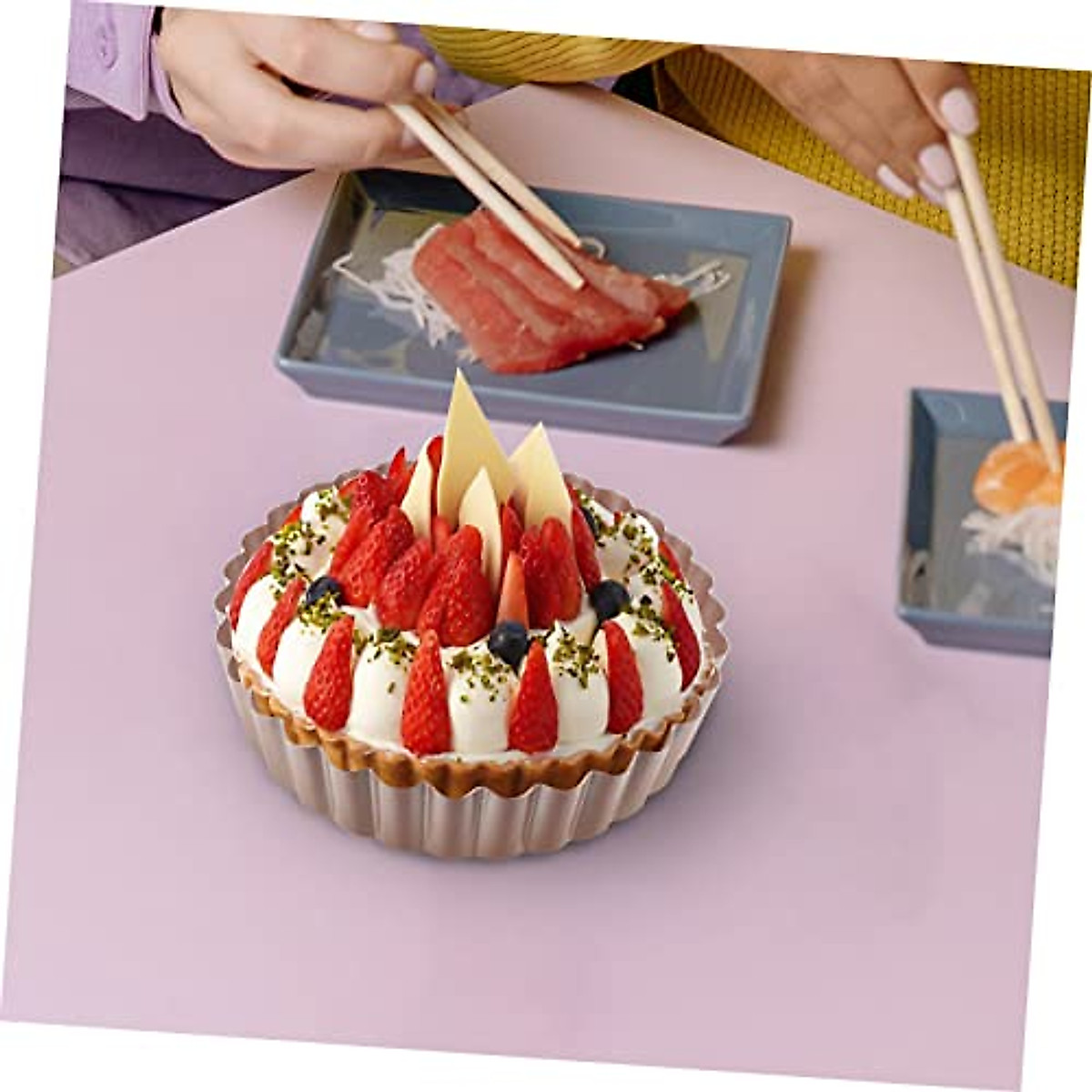 Operitacx Live Bottom Baking Tray Stainless Steel Bakeware Pizza Oven Accessories Round Cake Pan Mini Tart Shells Flat Bread Oven Tray Mini Pie Tins Baking Pizza Pan Reusable Pizza Pan Alloy