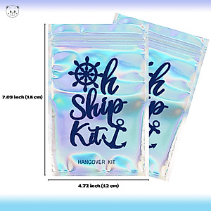 KARAQY Oh Ship Kit Hangover Kit Bags, Nautical Hangover Bags Recovery Kit Bags for Bachelorette Party Wedding Bridal Shower Engagement Party Favors Supplies Decorations