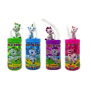 Sip with ME Ene Zoonicorn Cup, Kids Water Bottle, Toddler Cups, Tumbler with Lid and Straw, Travel Sippy Cup for Water or Milk, Kids Cups with Lids for Toddlers 3 and Up, BPA Free Plastic, 12 oz