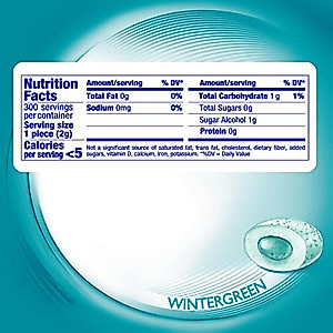 Mentos Pure Fresh Sugar-Free Chewing Gum with Xylitol, Wintergreen, Bulk, 50 Count ( Pack of 6)