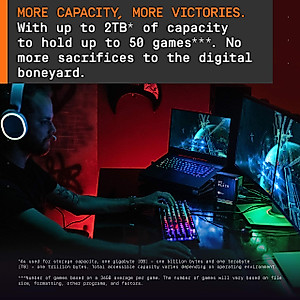 WD_BLACK 1TB D50 Game Dock NVMe SSD Solid State Drive, RGB with Thunderbolt 3 Connectivity, Up to 3,000 MB/s - WDBA3U0010BBK-NESN