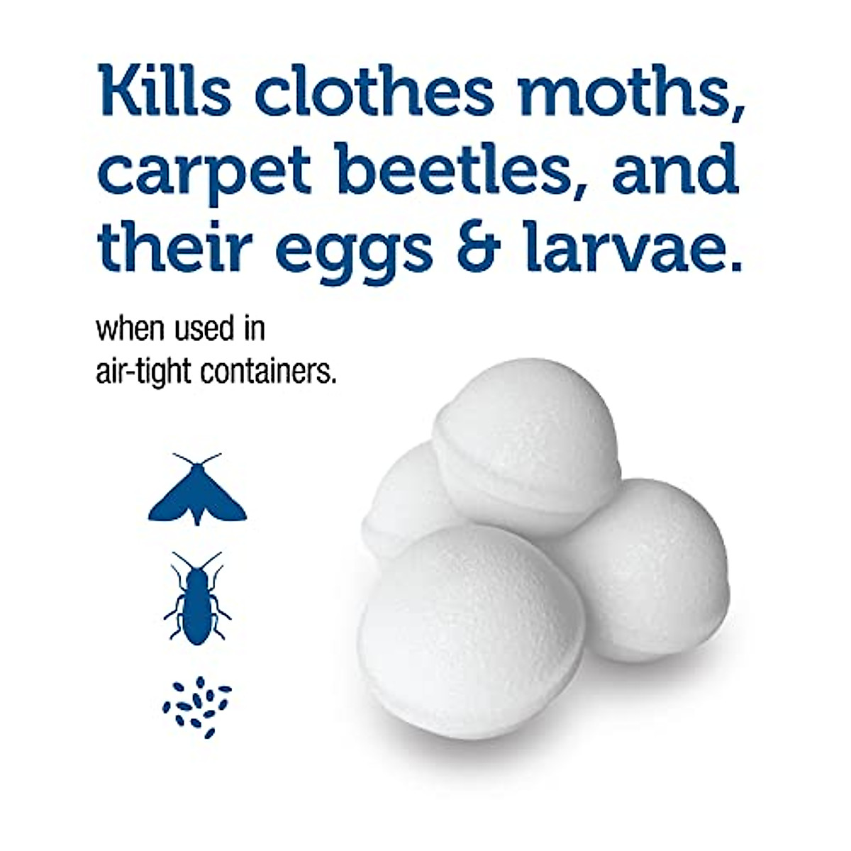 Enoz Para Moth Balls, Kills Clothes Moths and Carpet Beetles, No Clinging Odor, 4 Oz (Pack of 4)