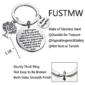 Adoptionn Gifts Keychain Adopted Child Gifts Stepdaughter Stepson Gifts from Stepmom Stepdad Adoptionn Jewelry You Will always have My Never Ending Love (Step daughter)