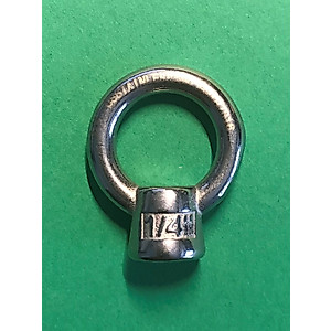 US Stainless 4 Pieces Stainless Steel 316 Lifting Eye Nut 1/4" UNC Marine Grade Pitch of 20