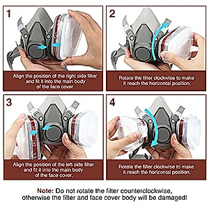 KIHIGHPO Reusable Half Face Cover,M101 Face Cover, Paint Face Cover for Painting, Machine Polishing, Welding and Other Work Protection(Medium)