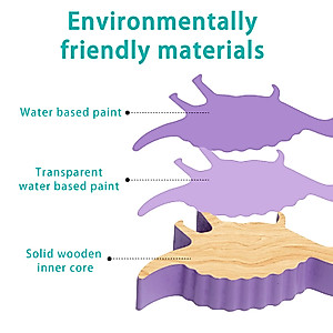 DiYiMi 12PCS Wooden Stacking Dinosaur Toys for Kids 3-5 Boys Toddler Toys for 2 Year Old Stacking Toys Gifts for 3 4 5 6Year Old Boys Montessori Toys for 2 Year Old Toys for Boys Gifts