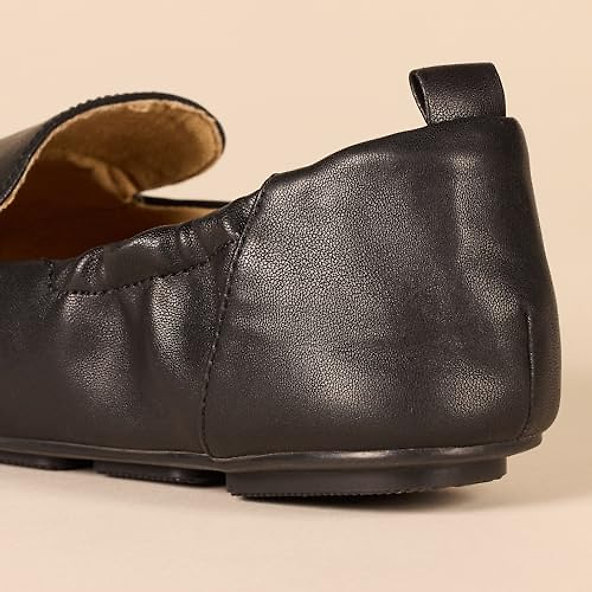 Amazon Essentials Women's Square Toe Soft Slip on Loafer, Black Faux Leather, 12