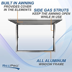 RecPro Concession Stand Serving Window Door - Concession Awning Door for Food Trucks *Glass not Included* (60" x 36") | Made in America