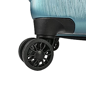 U.S. Traveler Boren Polycarbonate Hardside Rugged Travel Suitcase Luggage with 8 Spinner Wheels, Aluminum Handle, Teal, 2-Piece Set, USB Port in Carry-On