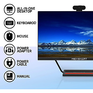 All-in-One PC All-in-one Desktop Computer PC 23.8inch All-in-One PC with Core i7 16GB RAM 512GB SSD, 360°Adjustable Webcam, Charging Panel, All-in-one PC Supporting Dual-Band WiFi, Bluetooth 4.2,Black