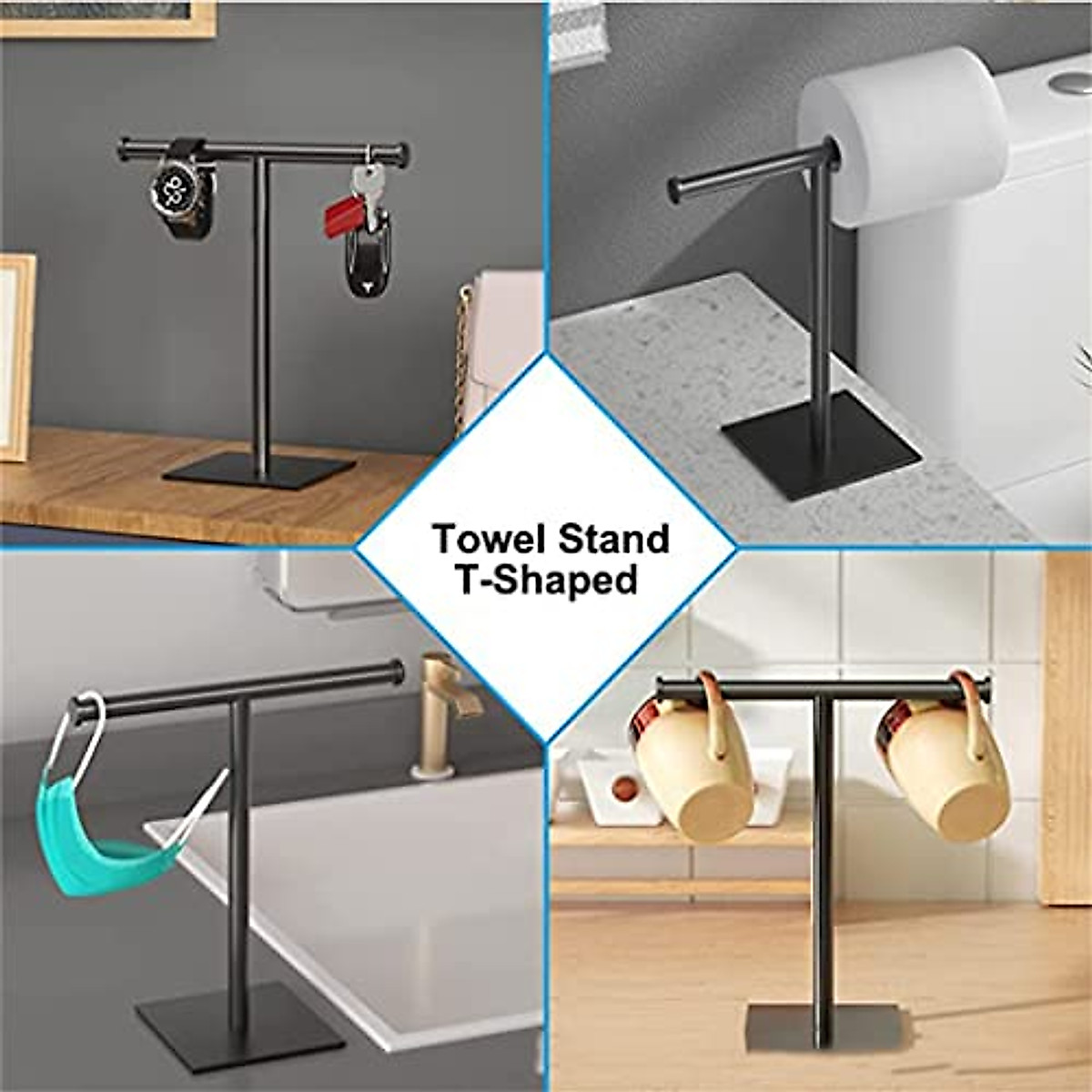 N/A Stainless Steel 304 Towel Rack Bathroom Towel Bar Toilet Vertical Towel Holder Kitchen Countertop Storage Rack