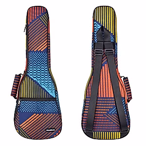 CLOUDMUSIC Ukulele Case Gig Bag Padded Backpack For Tenor 26" Inch(Tenor,Hawaii Blue)