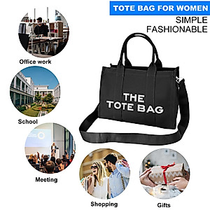 gruciso Large Tote Bag for Women, Crossbody Canvas Tote Bag, Women Shoulder Tote Bag with Zipper for Office, Travel, School
