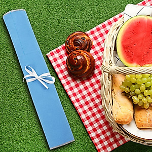 3 Pieces Silver Storage Bags Anti Tarnish Silver Storage Cloth Silverware Holder Blue Silverware Bags Flatware Storage Organizer Silver Protector Bag Place Setting Roll with Ribbon for Kitchen Utensil