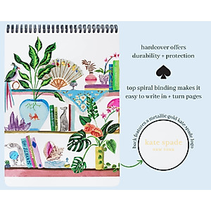Kate Spade New York Large College Ruled Notebook, Top Spiral Notebook with 160 Pages, 11.75" x 8.5" Writing Pad, Bookshelf