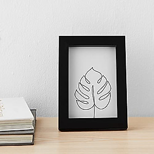 Amazon Basics Rectangular Photo Picture Frame, 4" x 6", Pack of 5, Black