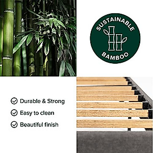 ZINUS Cambril Upholstered Platform Bed Frame with Sustainable Bamboo Slats / No Box Spring Needed / Mattress Foundation / Easy Assembly, King