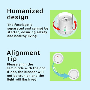 Asa Vea Mini Blender for Smoothies and Milkshakes, Portable Blender, Rechargeable, Personal Size Blender with Quota Outer Travel Lid with 4 Blades, 11 oz for Outdoors, Camping (White)