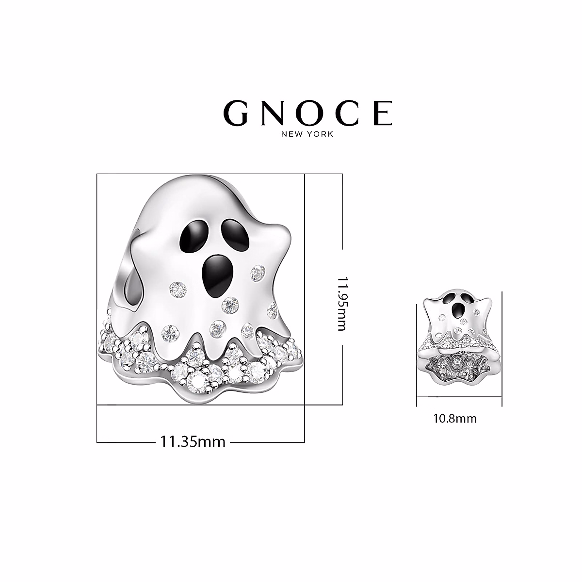 GNOCE Halloween Ghost Charms for Bracelet 925 Sterling Silver Horror Christmas Bead Charms For Women Jewelry Gift Fit Necklace
