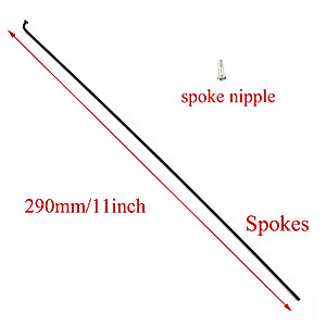 Pro Bamboo Kitchen 12pcs Stainless Steel Spokes 290mm Mountain Bike/Road Bike 14G Spokes Black with 12mm Nipples