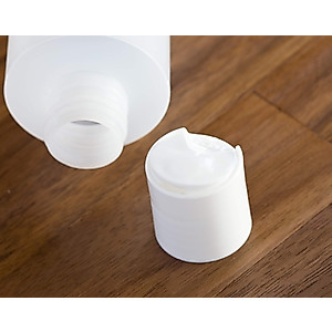 JUVITUS 4 oz Clear Natural Refillable Plastic Squeeze Bottle with White Disc Cap - (6 Pack)