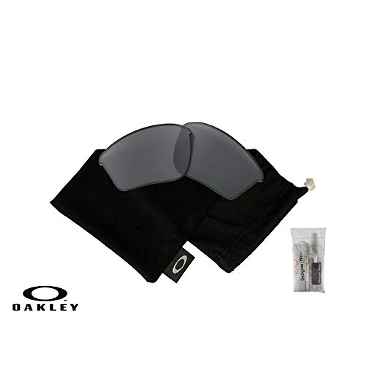 Oakley Original Half Jacket 2.0 XL OO9154 Replacement Lenses For Men For Women+BUNDLE Microfiber Cloth Bag (Shiny Black Iridium)