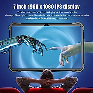 Jiawu Kids Tablet, 7 Inch 1080p Full HD Toddler Tablet with Case, 4GB+32GB Android 10 Tablet for Kids, WiFi, Game, Dual Camera, BT5.0, Learning Education Tablet for Toddlers (2#)