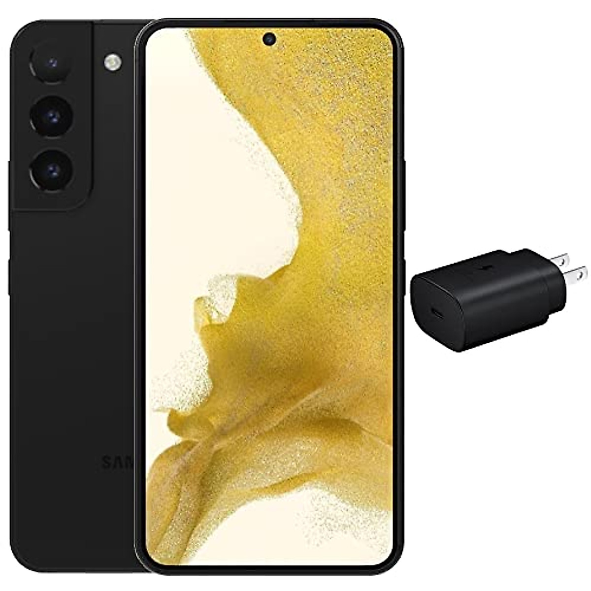 SAMSUNG Galaxy S22+ Plus 5G (256GB, 8GB) 6.6" AMOLED 2X, 50MP 4K Camera, Volte (Fully Unlocked for AT&T, Verizon, T-Mobile, Global) S906U1 (w/ 25W Super Fast Charge Cube, Phantom Black)