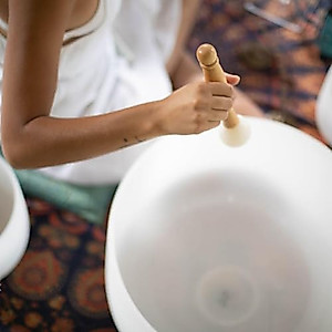 ALIOTH D Note Crystal Singing Bowl Sacral Chakra 7 inch with Carry Case Bag and Singing Bowl Mallet