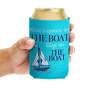 12 oz Beach Themed Neoprene Can Cooler Sleeves for Soda, Beer, Beverages (12 Pack)