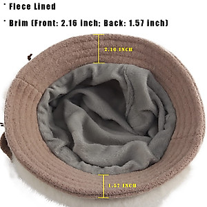 Wimdream Women Wool Bucket Winter Hats White - Felt Wool Beanie Beret Hats with Bill - Newsboy Style Hat- Handmade