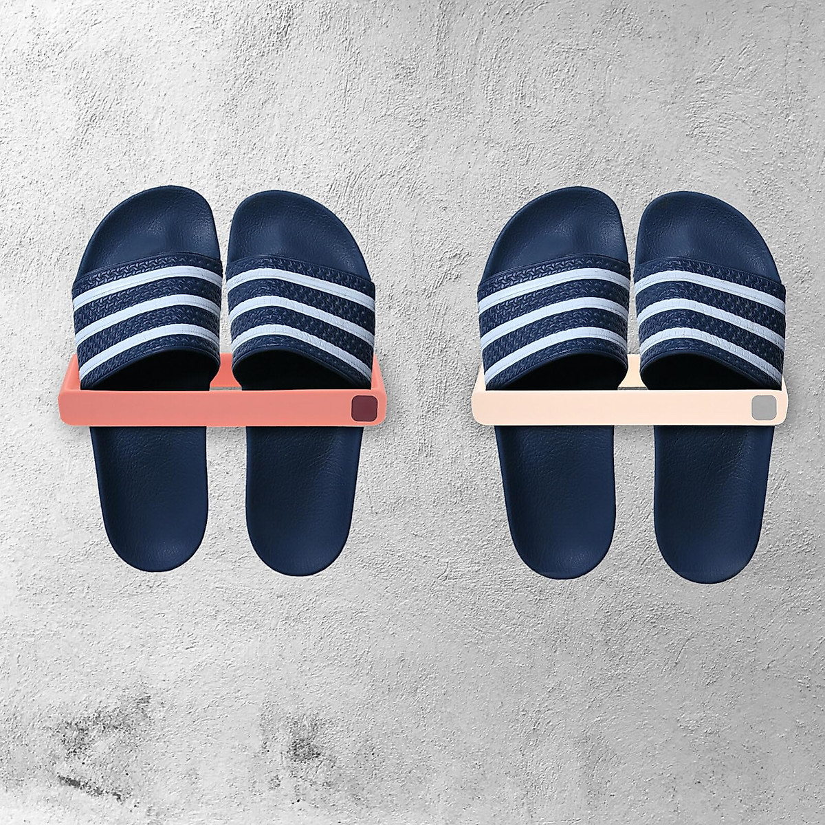 STOBAZA Wall Mounted Shoe Rack, Plastic, Assorted Colors, Fits 4 Pairs