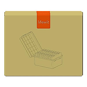 Lifewit Photo Storage Box 5x7 Photo Case, 9 Inner Photo Keeper, Clear Photo Boxes Storage, Seed Organizer Craft Storage Box for Cards Pictures Stamps Office Supplies with 1 Sheet Label Sticker