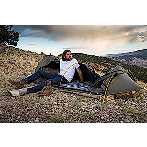 KODIAK CANVAS 1-Person Canvas Swag Tent with Sleeping Pad, Olive, One Size