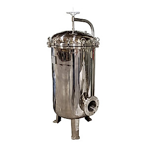 PRM #2 304 Stainless Steel 6-Bag Filter Housing, 6" Flanged Inlet/Outlet, 785 GPM, 100 PSI, Viton O-Rings, SS Strainer Baskets, Quick Opening Top, Safety Vent