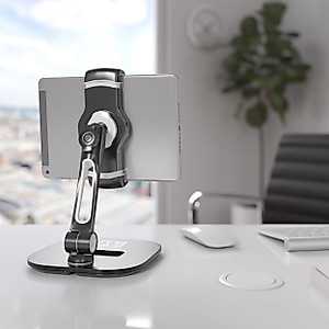 Tablet Stands and Holders Adjustable: Tablet Cell Phone Holder 360 Degree Swivel Angle Rotation for 4 to 11 inches Tab Phone iPad Samsung Galaxy Perfect POS Kitchen Bedside Office Table Reception