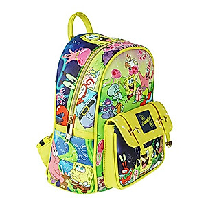 KBNL SpongeBob 11 inch Faux Leather Mini Backpack - A21343, Multicolor, Small