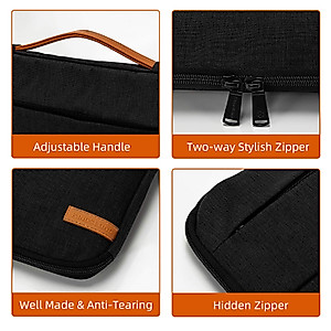 KINGSLONG 17-17.3 inch Laptop Sleeve Bag, Slim Shockproof Handbag Carrying Case Notebook Computer Cover Fit for Acer Asus Dell HP Black