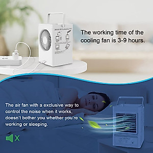 Personal Air Cooler,Auto Oscillation,Portable Air Conditioner Fan with 3 Wind Speeds,2 Refrigeration,Ice Cooler Fan for Indoor Outdoor