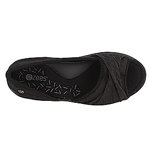 Bzees Women's REMIX Shoe, Black pucker Mesh, 9.5 M US