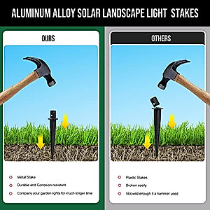 Zhengmy 16 Pcs Metal Solar Light Stakes Replacement, Ground Outdoor Pathway Spike for Christmas Halloween Garden Landscape Yard Lamps Pole Replacement Supplies 0.63 x 5.27 Inch