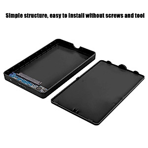 Liyeehao Mobile Hard Drive, HDD Box, ABS Material High-Speed USB 3.0 Interface for WINDOWS7/XP/Vista 2.5-Inch Hard Drives(Black)