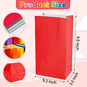 Yasashii 24PCS Kraft Gift Bags, 8 Colored Small Paper Treat Bags Party Favor Bags goodie bags For Birthday, Christmas, Party, Wedding, Baby Shower, Gifts, Lunch, Sweets, Goodies …