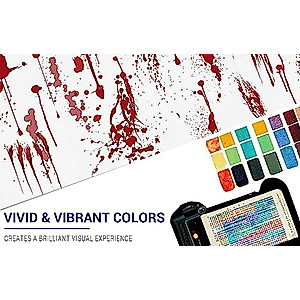 Allenjoy 6 x 6 FT Horror Halloween Party Backdrop Red Table Decor Banner Photography Background Photo Booth Props