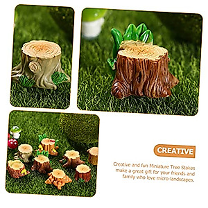NUOBESTY 32 Pcs Micro Landscape Small Tree Stump Fairy Figurine Stump Model Decor Landscape Adornments Women Bedroom Decor and Accessories Sculptures Home Decor Mini Resin Statue