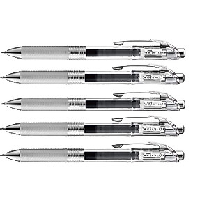 Pentel Energel Infree Gel Ink Ballpoint Pen 0.5mm, Needle Tip, Black Ink, 5 Pen Set(Japan Import)